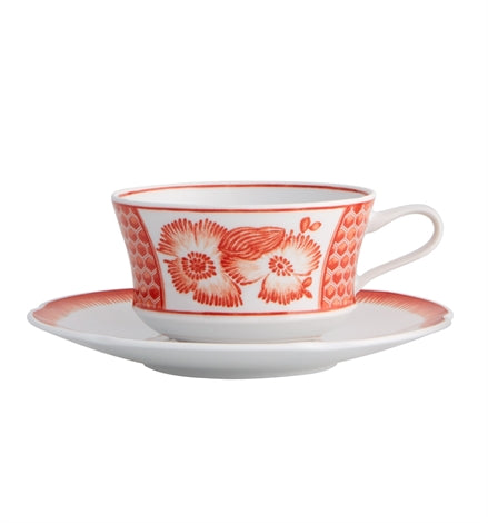 Coralina Red Teacup and Saucer – Statement Theory